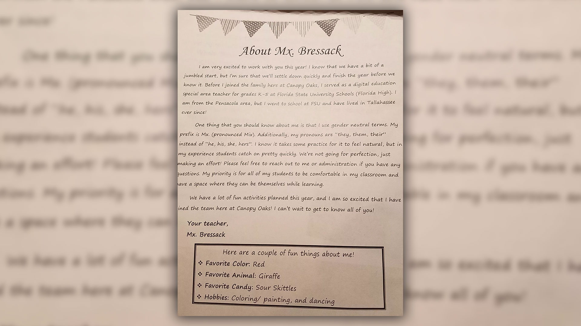 Teacher requests students use gender-neutral pronouns; parents divided ...